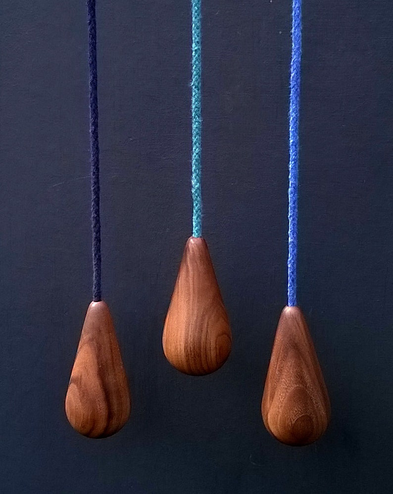 Large Walnut Peardrop Lightpull With Coloured Cord - Etsy UK