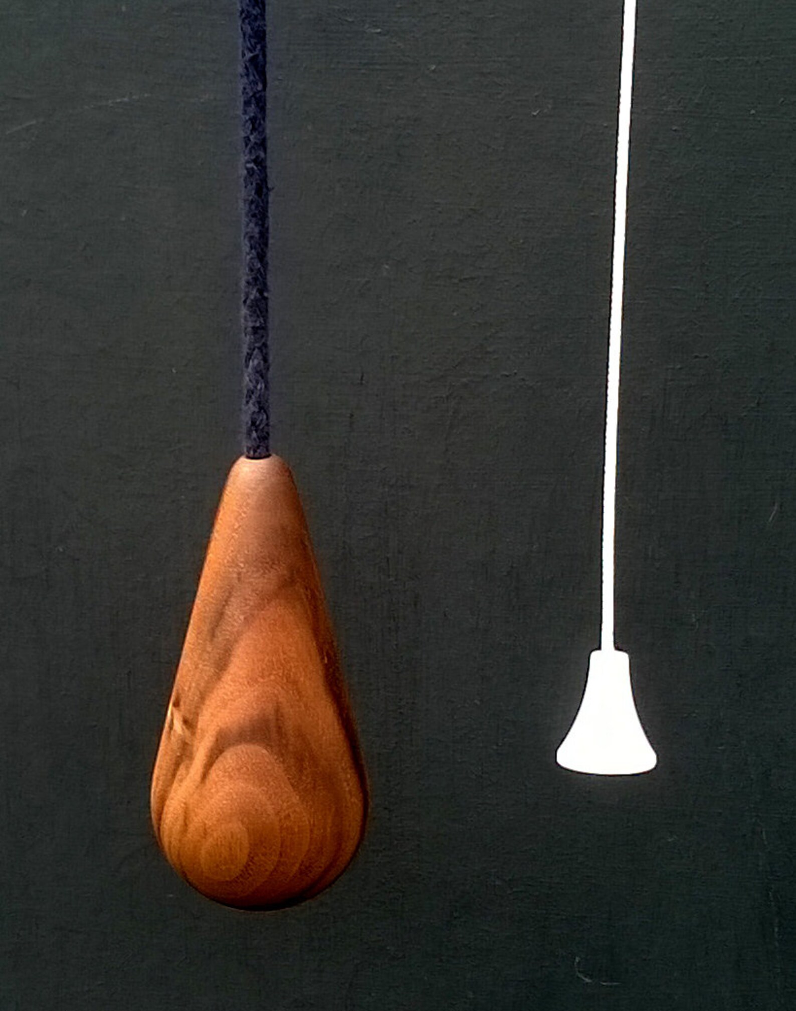 Large Walnut Peardrop Lightpull With Coloured Cord - Etsy UK