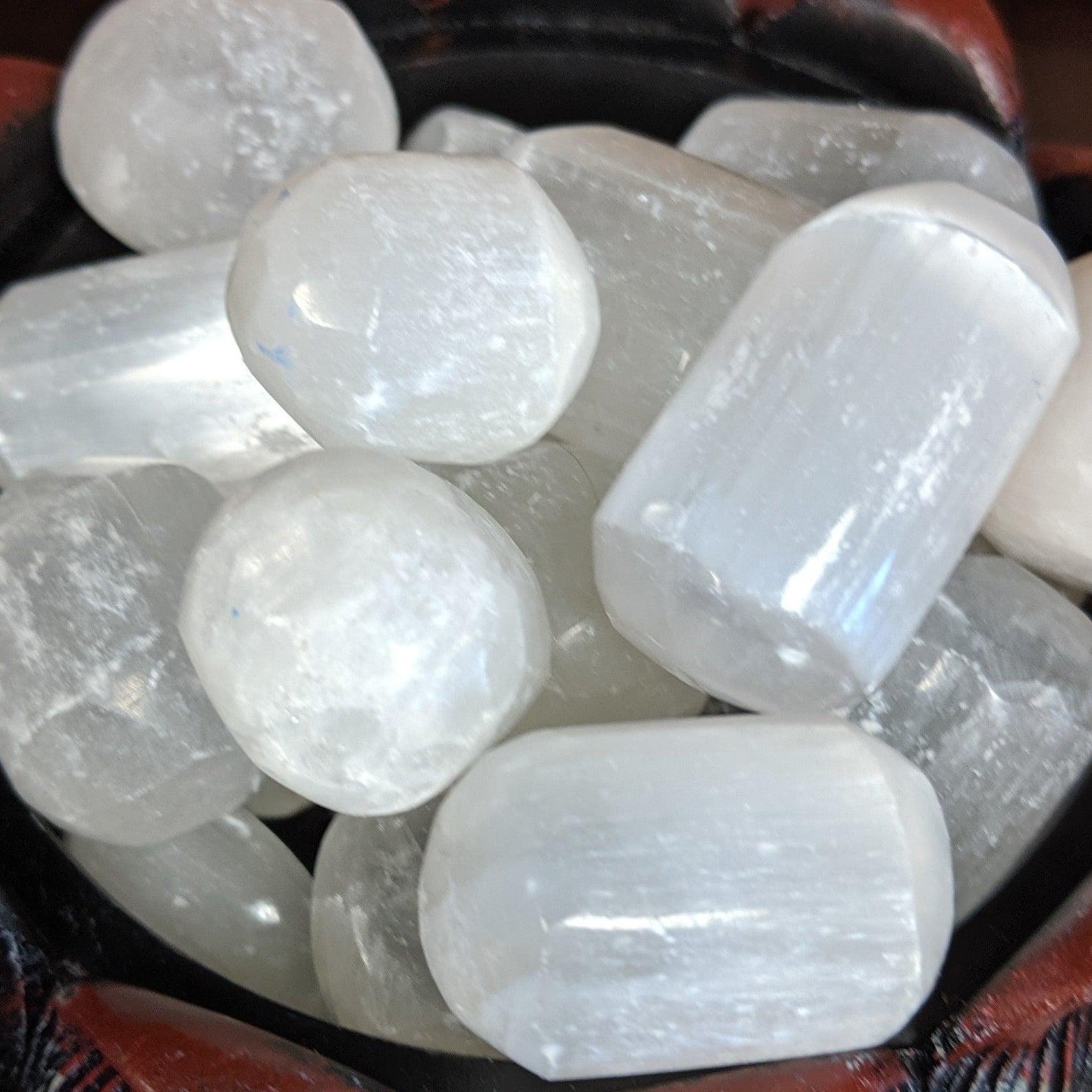 Tumbled Selenite Stone: Cleansing, Charging, Crown Chakra Crystal ...