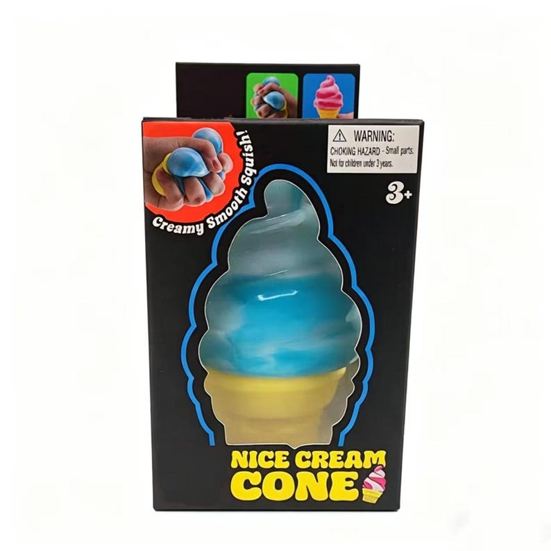 Needoh Nice Cream Cone Squishy – Ice Cream Fidget Toy, Stress Relief ...