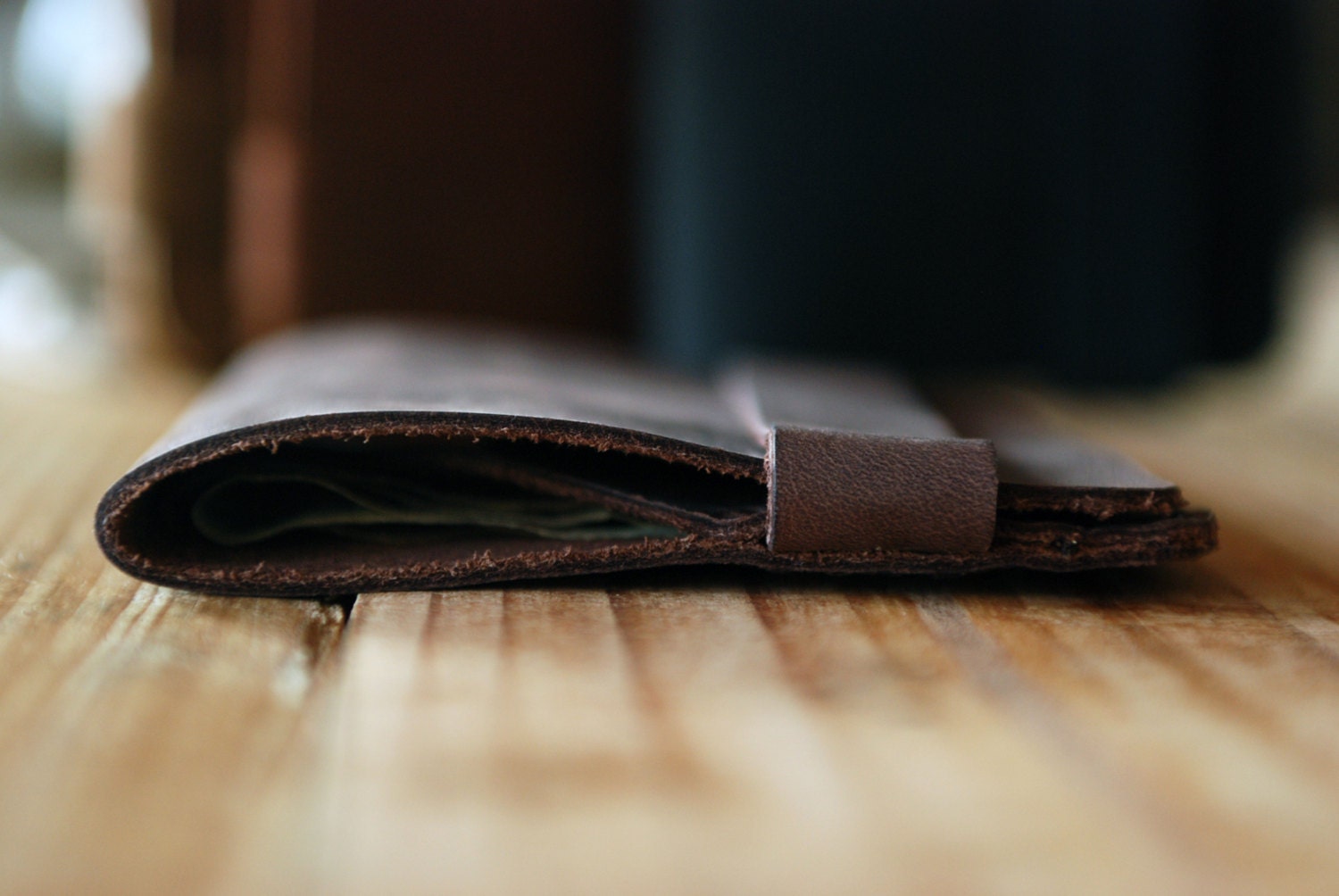 Simple Wallet. Dark Brown Leather Wallet for Men. Space for | Etsy