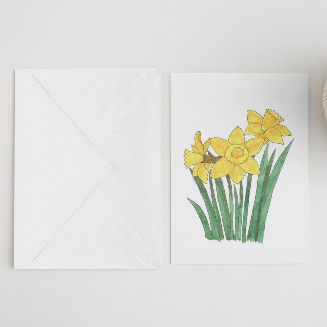 Daffodil Note Cards, Set of Ten Note Cards, Watercolor Print Note Cards ...