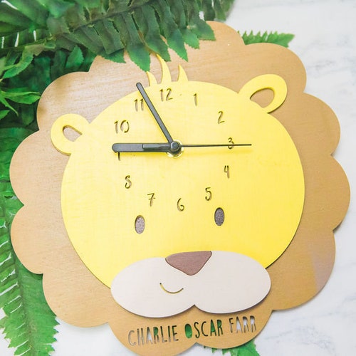 Lion Clock Children's Clock Nursery Bedroom Decor - Etsy