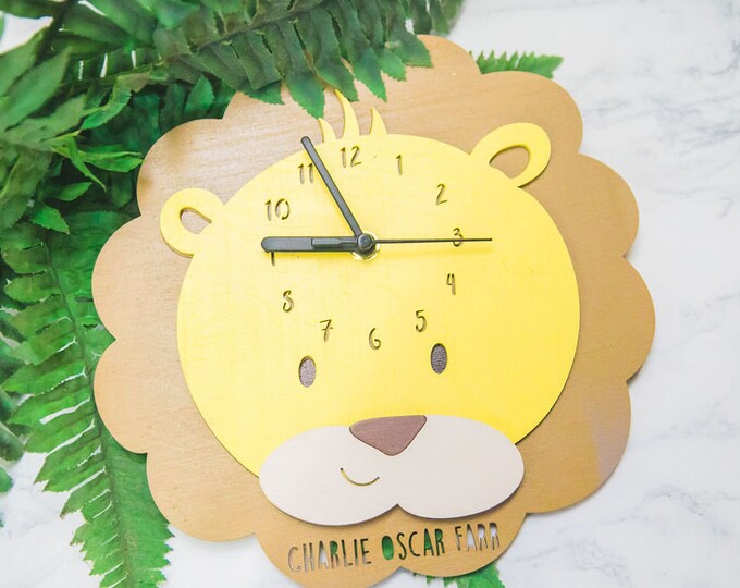 Lion Clock Children's Clock Nursery Bedroom Decor - Etsy