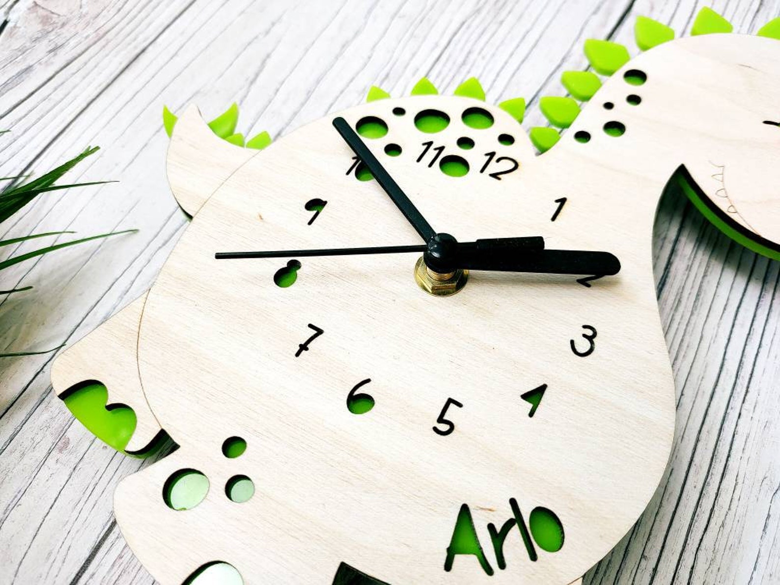 Dinosaur Clock Children's Clock Nursery bedroom Decor | Etsy