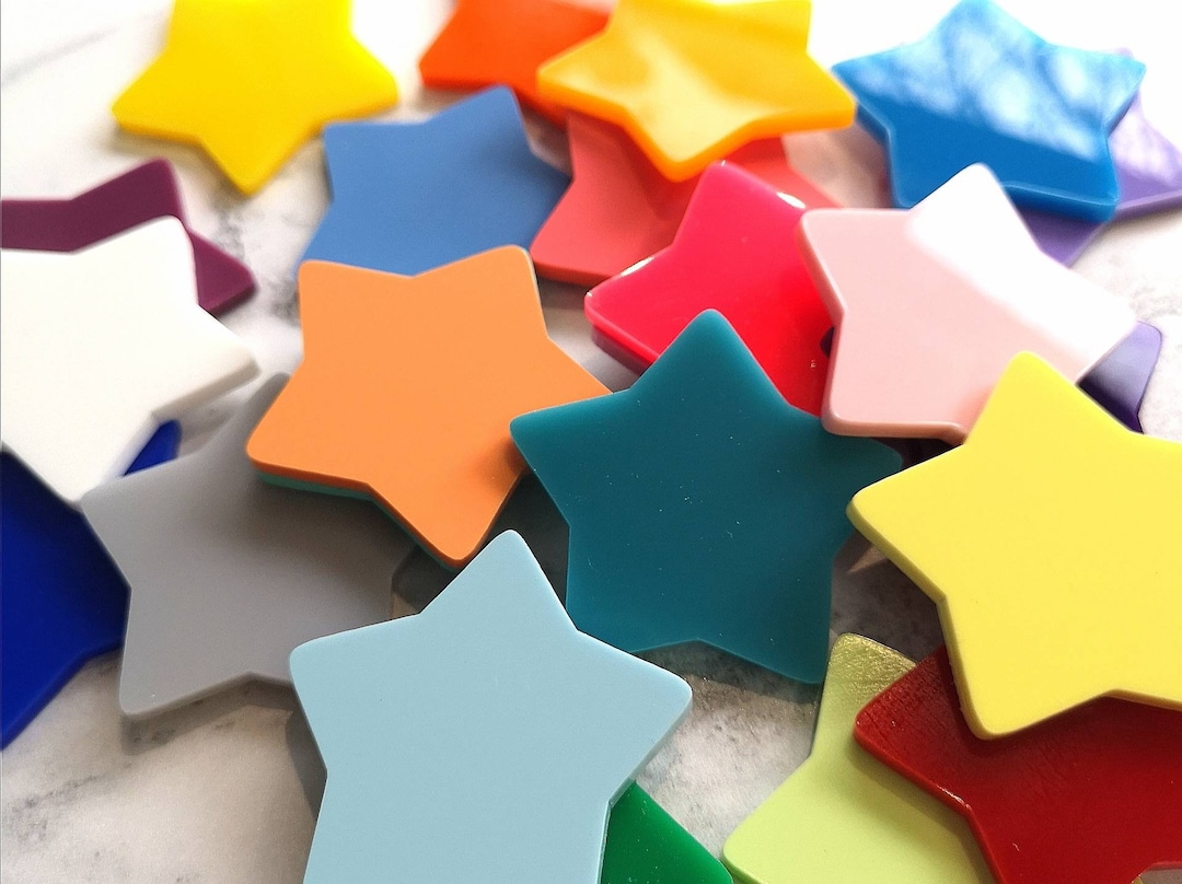 LARGE Acrylic Stars for Reward Jars • Coloured Acrylic Tokens • Plastic ...