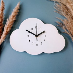 White Cloud Wall Clock • Children's Cloud Clock • Nursery Decor ...