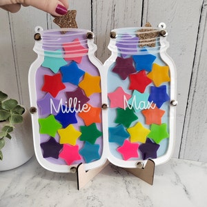 Double Lilac and Blue Reward Jar Rainbow Tokens • Girls Reward Chart ...