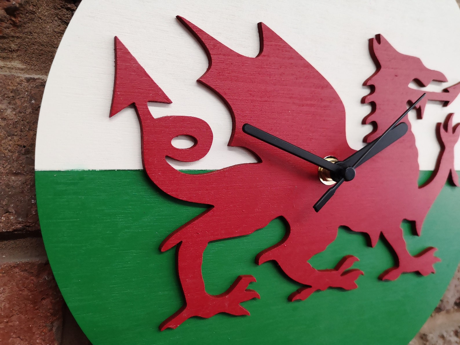 Welsh Dragon Clock Welsh Flag Decor Welsh Theme Home Items - Etsy