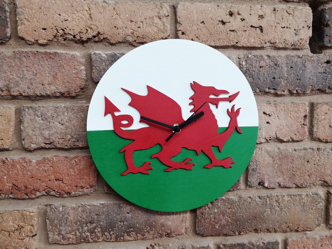 Welsh Dragon Clock Welsh Flag Decor Welsh Theme Home Items - Etsy