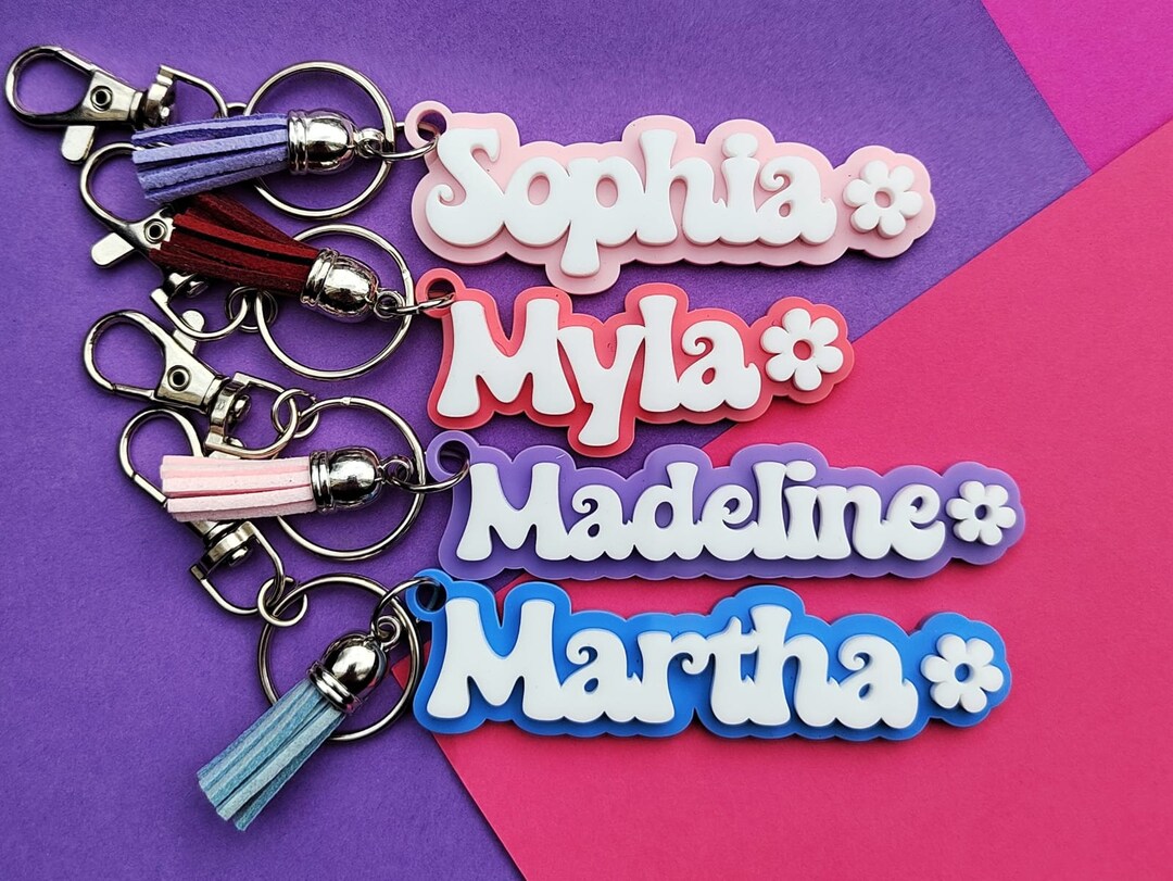 Bookbag Charms Acrylic Name Keyring Layered Acrylic Keychain Acrylic ...