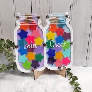 Double Lilac and Blue Reward Jar Rainbow Tokens • Girls Reward Chart ...