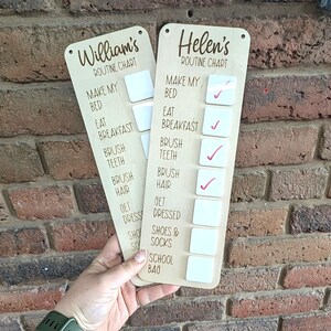 Morning Routine Chart Tick Board Routine Check List Reusable Morning ...