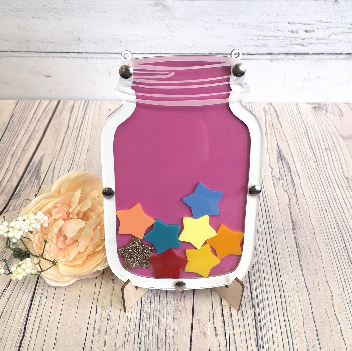 Pink and White Reward Jar Reward Chart Good Behaviour - Etsy