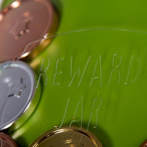 Magnetic Reward Jar Green Reward With Metalic Tokens Good Behaviour ...