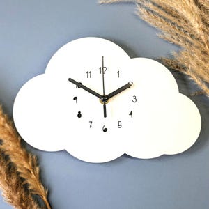 White Cloud Wall Clock • Children's Cloud Clock • Nursery Decor ...
