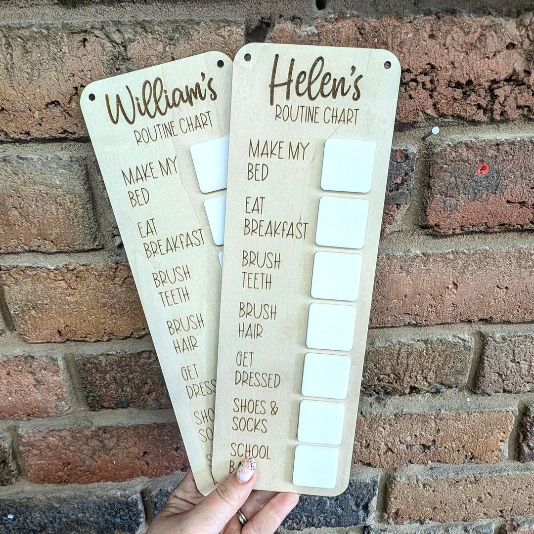 Morning Routine Chart Tick Board Routine Check List Reusable Morning ...