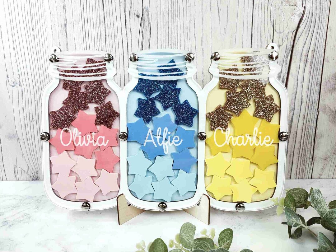 Triple Reward Jar Pastel Colour Reward Chart Good Behaviour System ...