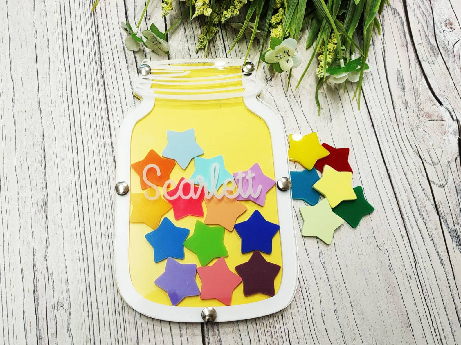 Yellow and White Reward Jar Reward Chart Good Behaviour | Etsy
