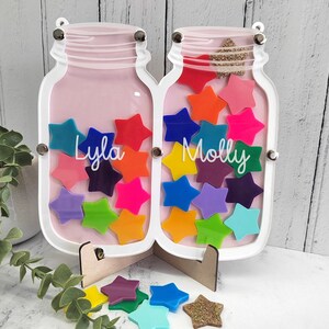 Double Pink and Blue Reward Jar Rainbow Tokens • Girls Reward Chart ...