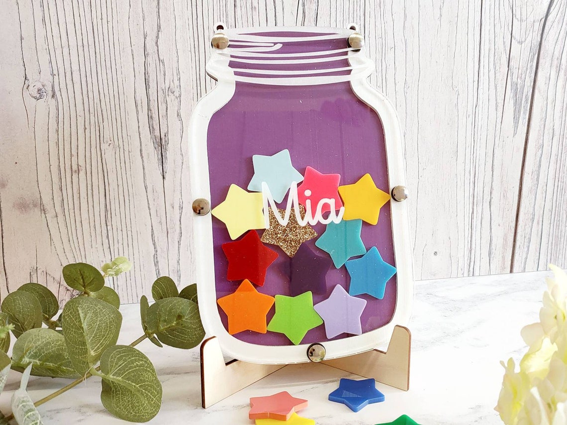 Purple Reward Jar Reward Chart Good Behaviour System | Etsy