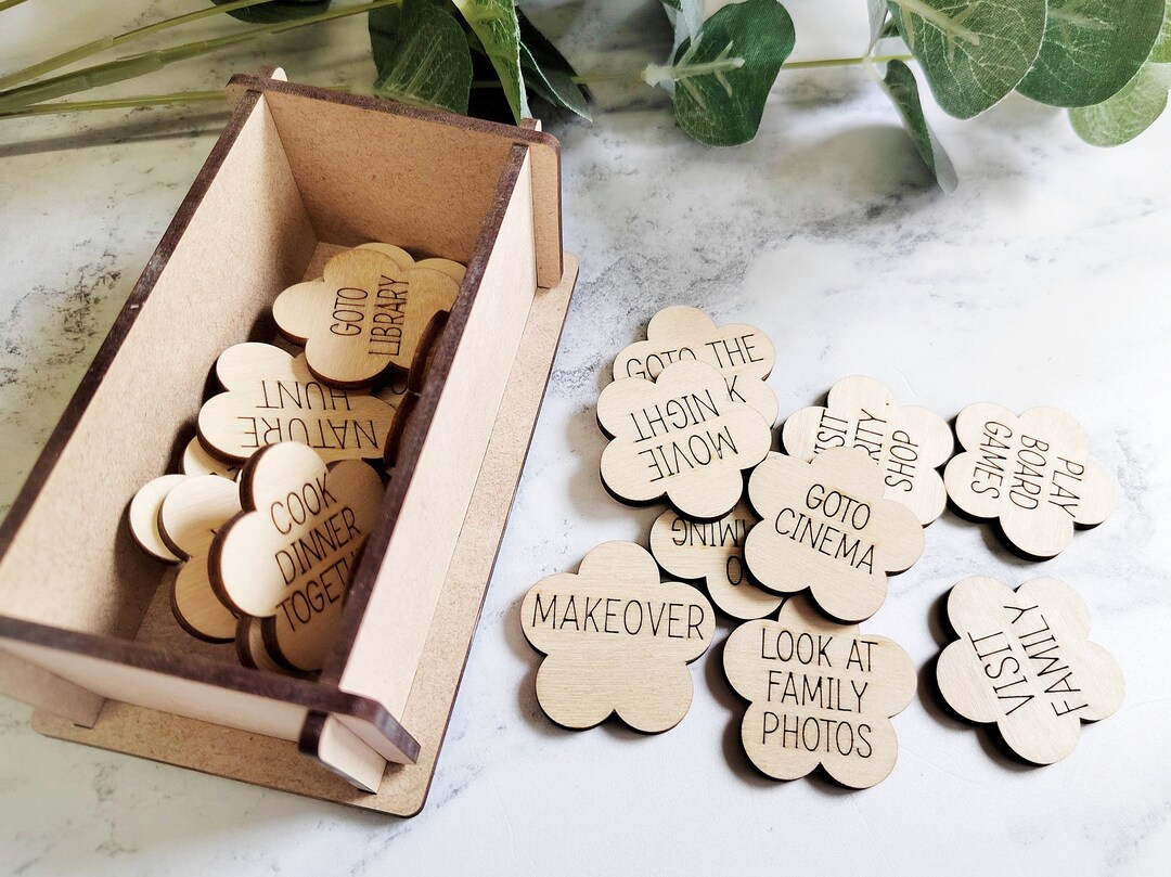 20 Wooden Activity Tokens Boredom Busters Summer Holiday Activity ...