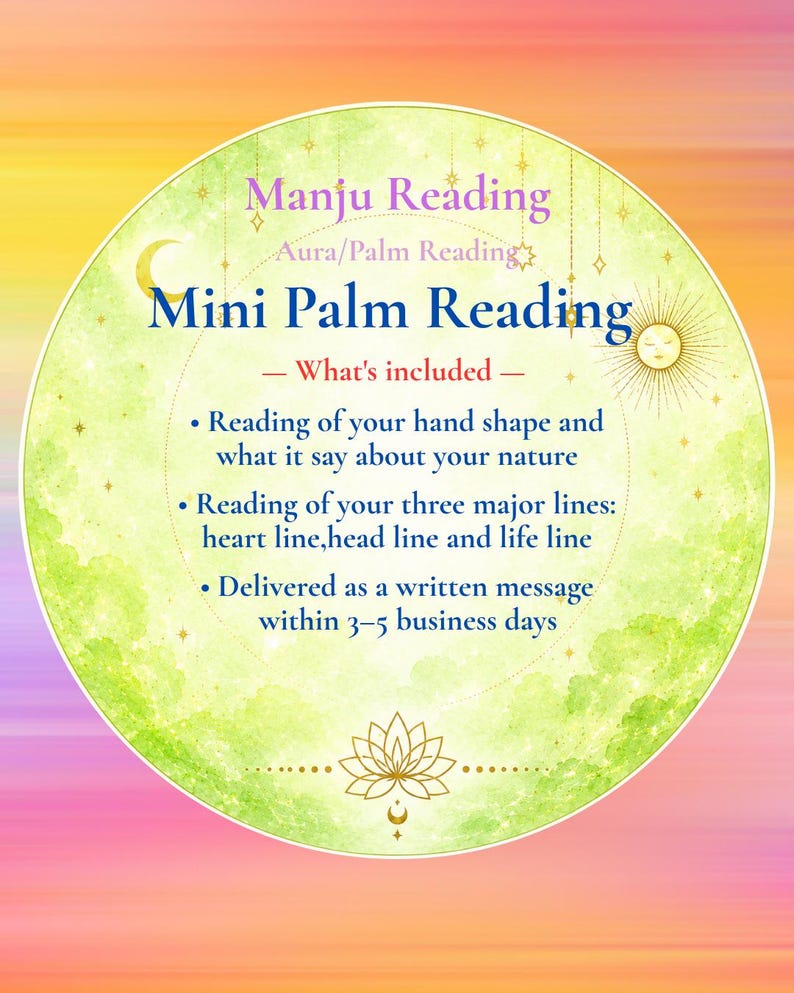 Mini Palm Reading | Japanese Online Reader - Etsy