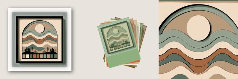 Arched Stacked Surname Shadow Box SVG, Family Name Layered Papercut ...