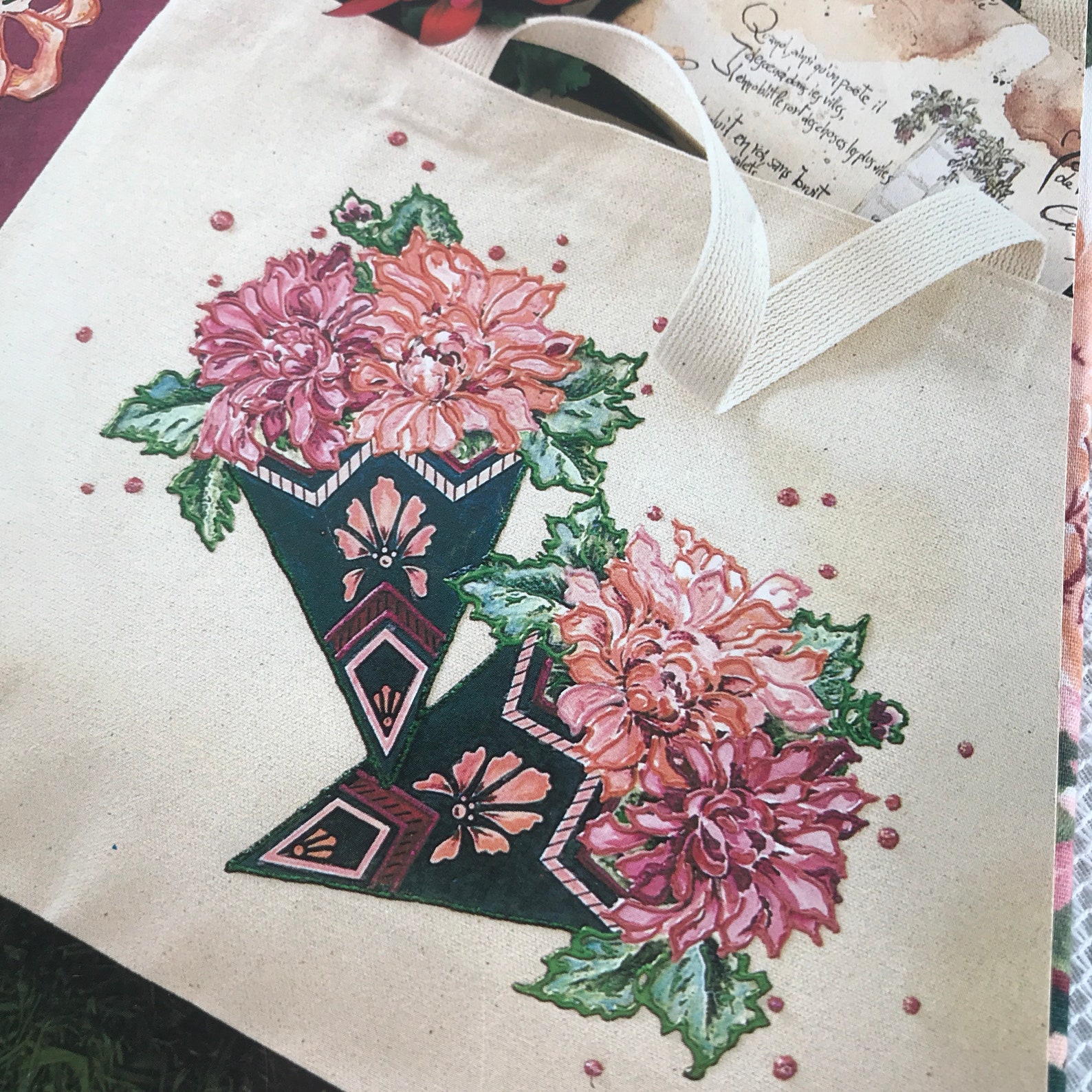 Vintage Fabric Applique by Daisy Kingdom / Chrysanthemum - Etsy