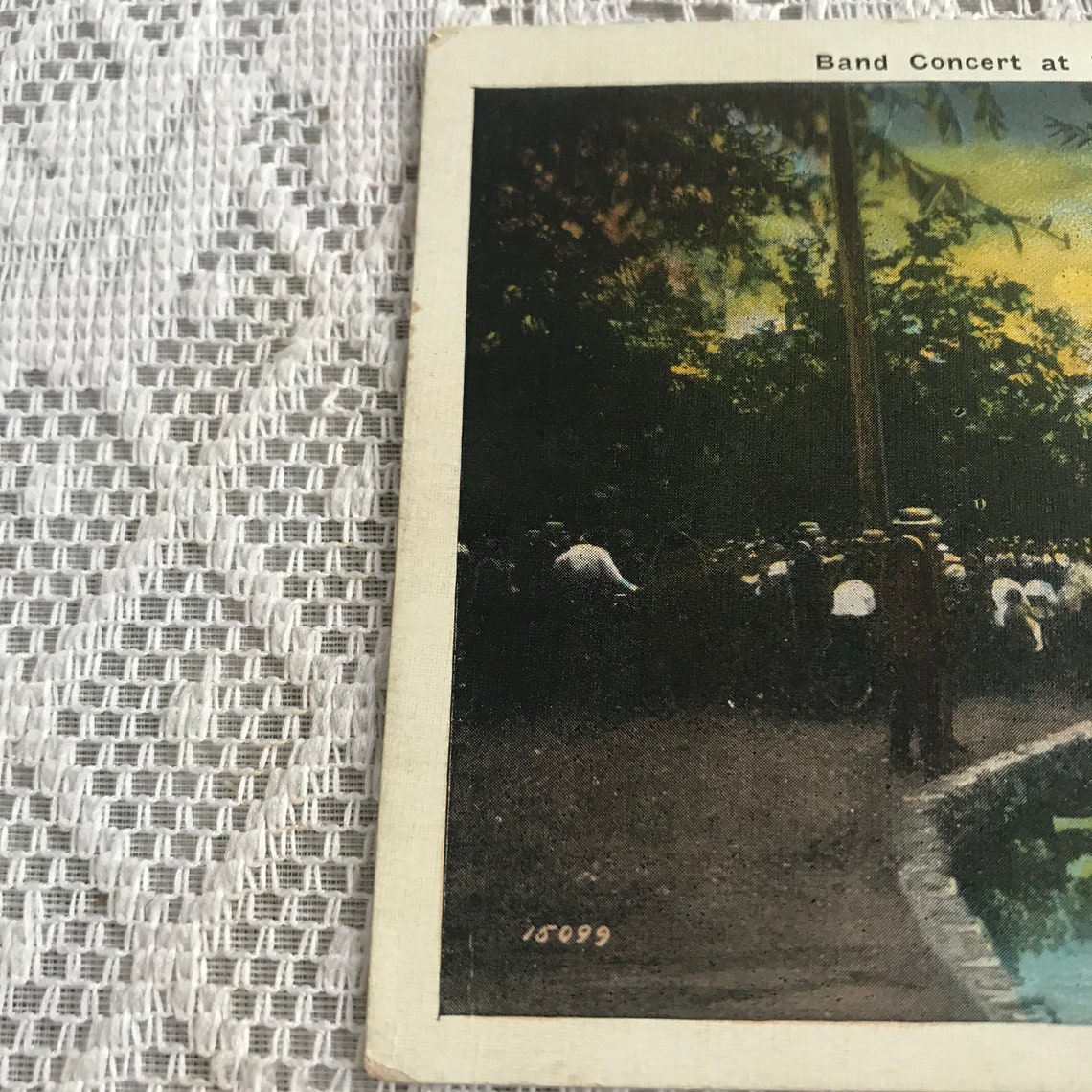 Vintage Paper Photography Postcard Band Concert at Night - Etsy