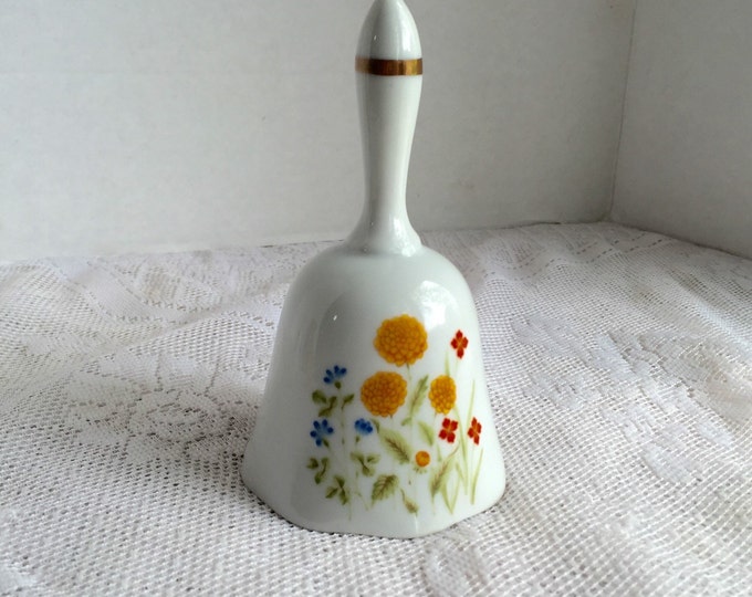 Ceramic Flower White Bell / Made in Japan / Vintage Porcelain Bell With ...