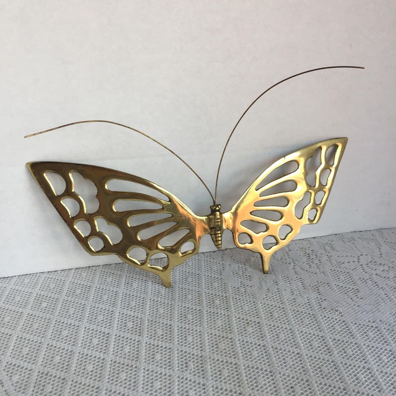 Vintage Butterfly Wall Hangings / Punched Brass Butterflies / - Etsy