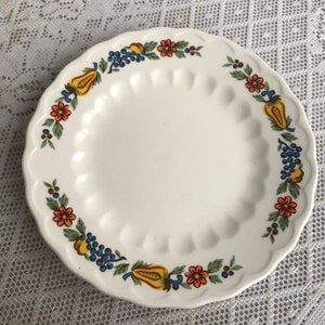 Vintage Fruit Pattern China Bread and Butter Plate Pear and Flower ...