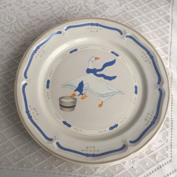 Vintage Goose Dinner Plates / Newcor Stoneware Plates in | Etsy