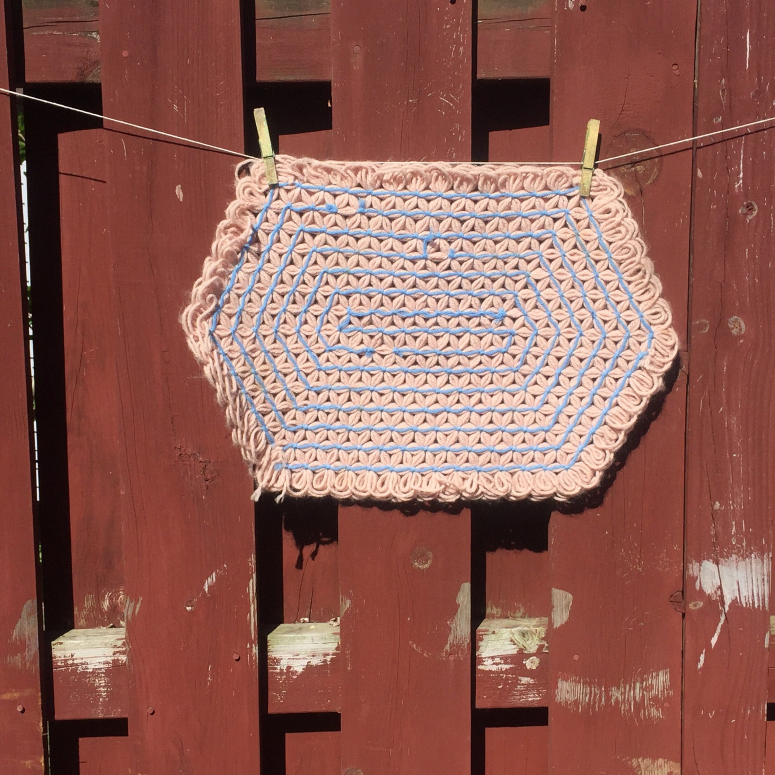 Vintage Crochet Place Mats in Brown and Blue / Hand Crocheted - Etsy