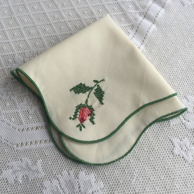 Hand Embroidered Cloth Napkin Set /vintage Tea or Dinner - Etsy