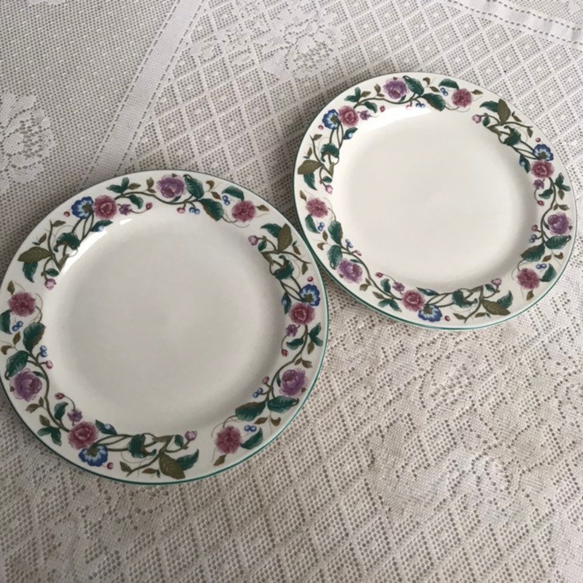 Ceramic China Plate Set / Vintage Salad Plates and Dinner - Etsy