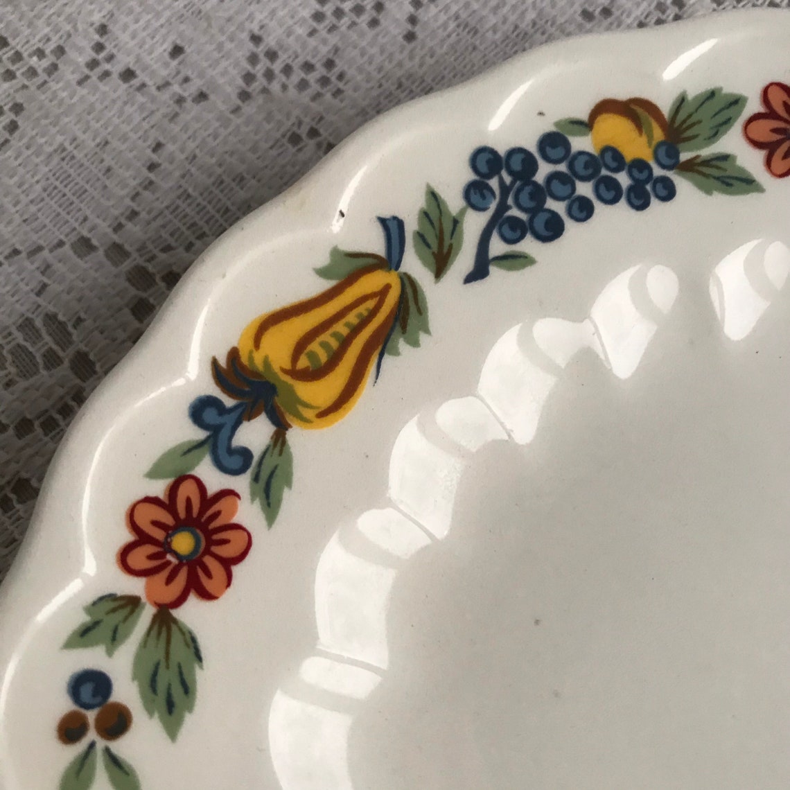 Vintage Fruit Pattern China Bread and Butter Plate Pear and | Etsy