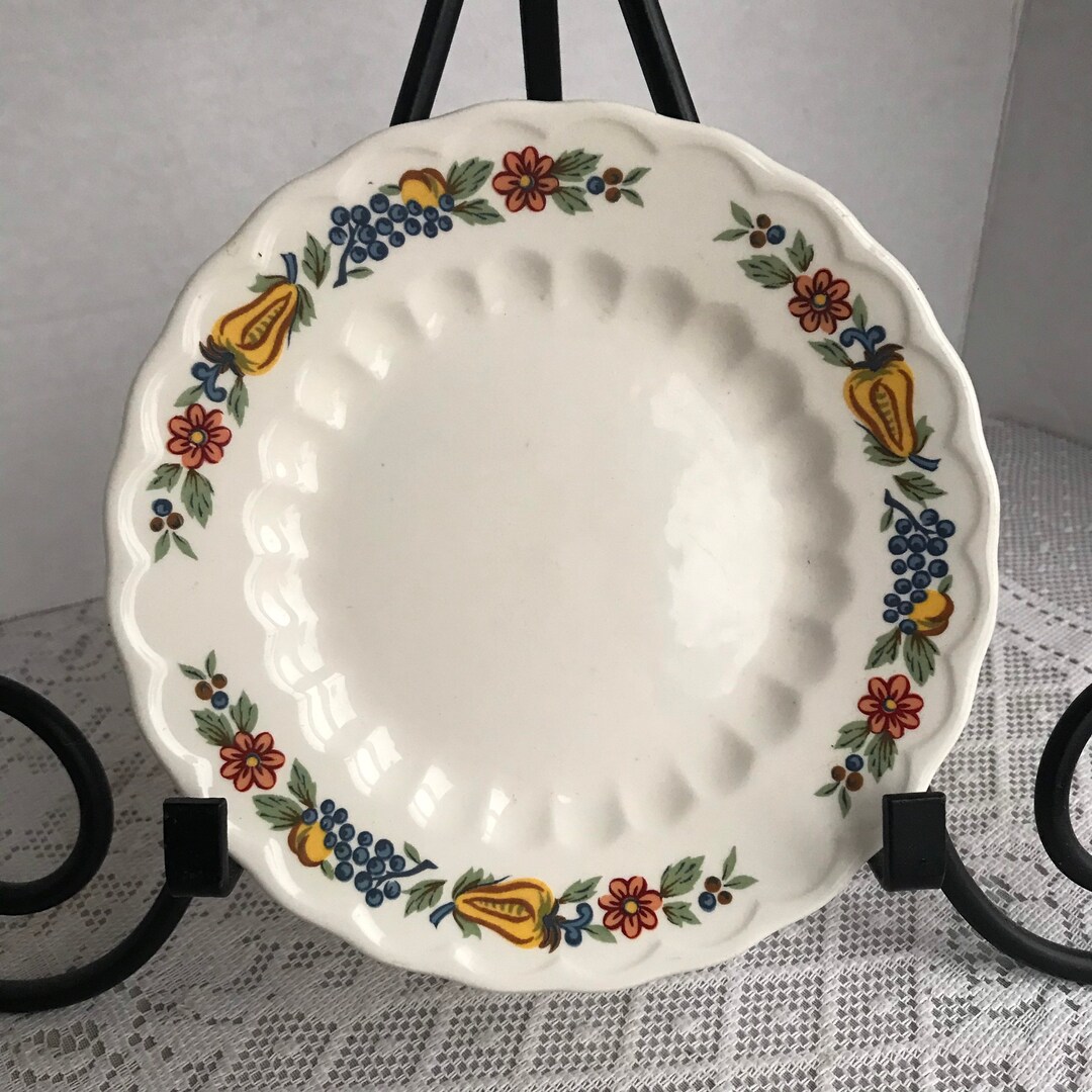 Vintage Fruit Pattern China Bread and Butter Plate Pear and Flower ...