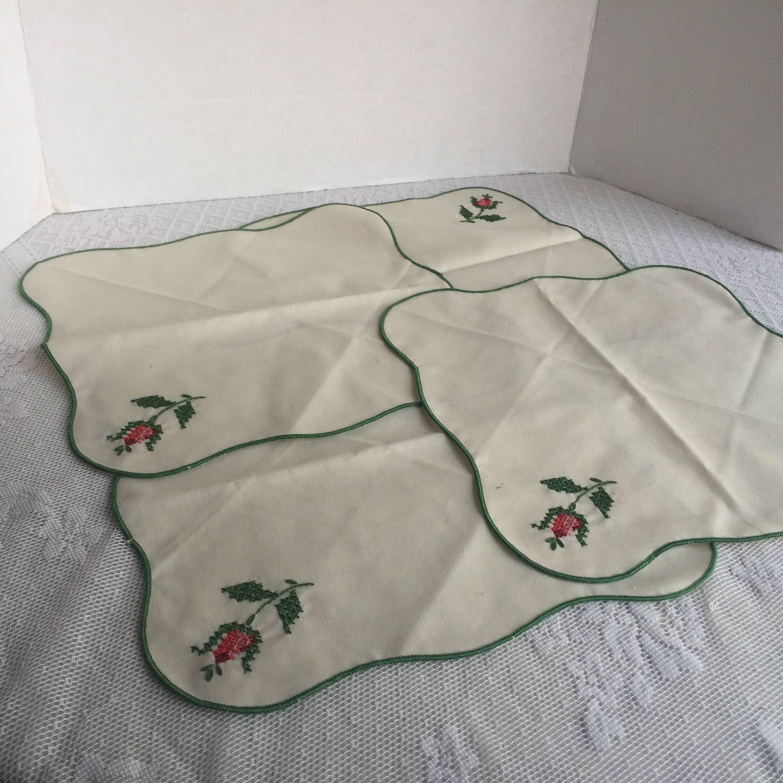 Hand Embroidered Cloth Napkin Set /vintage Tea or Dinner - Etsy