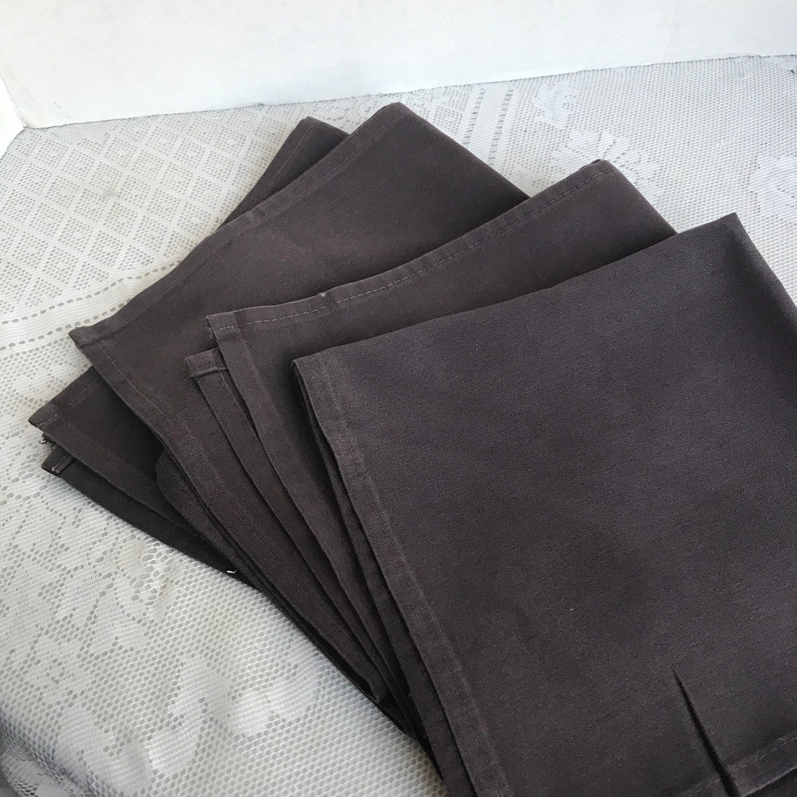 Brown Cloth Napkin Set of Four / Vintage Square Dinner Napkins - Etsy