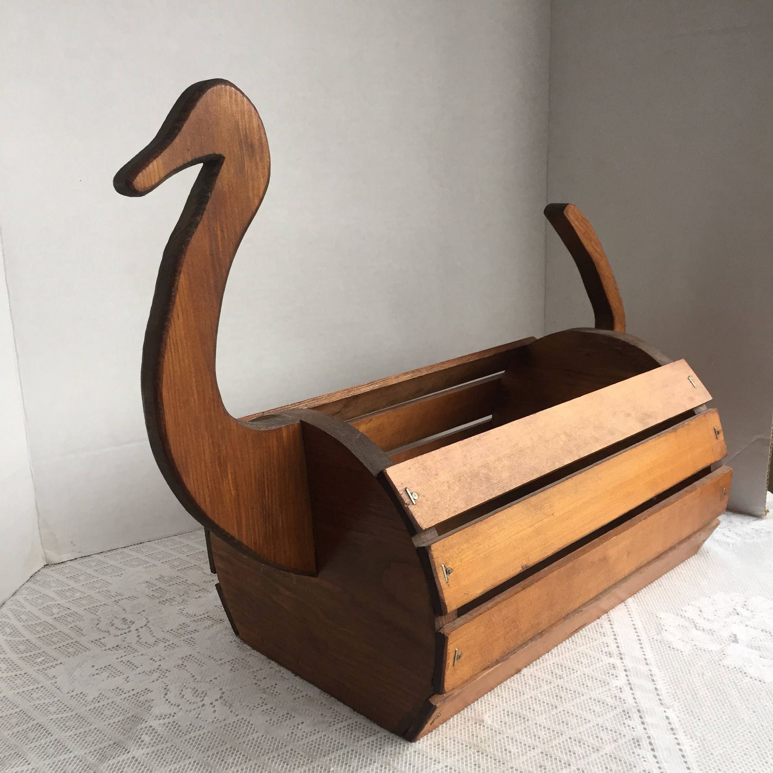 Vintage Wooden Duck Cape Cod Basket / Brown Wood Duck Magazine - Etsy