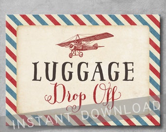 Luggage Drop off Sign 8x10 Inches Vintage Airplane Baby | Etsy