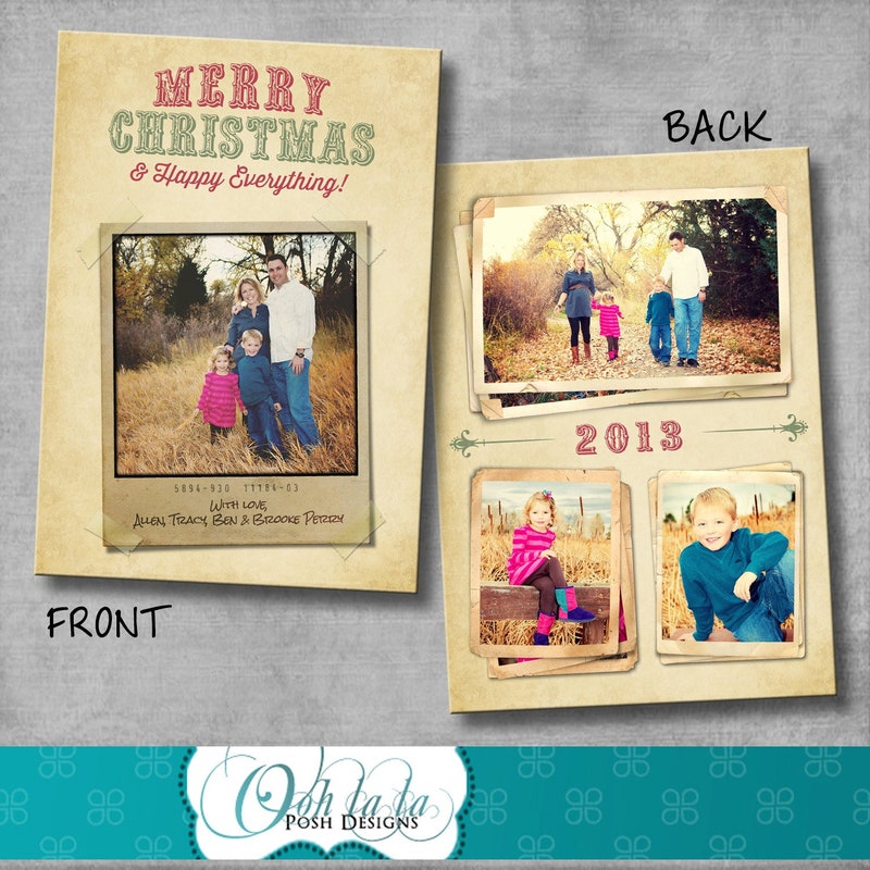 Double Sided Photo Christmas Card - Etsy