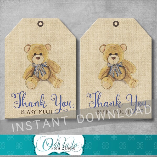 Teddy Bear Favor Tag - Etsy