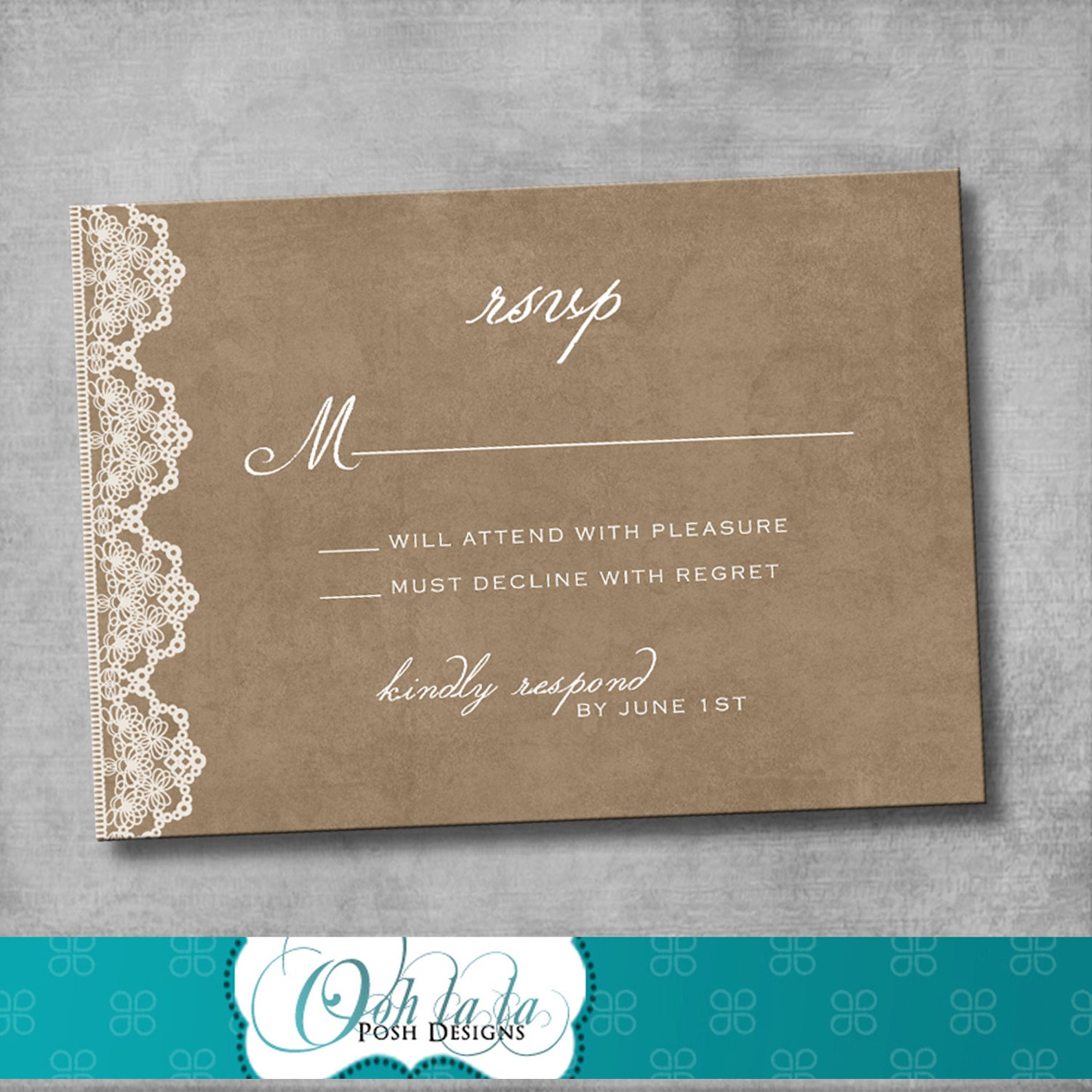 Wedding Invitation and Matching Response Card Vintage Rustic | Etsy