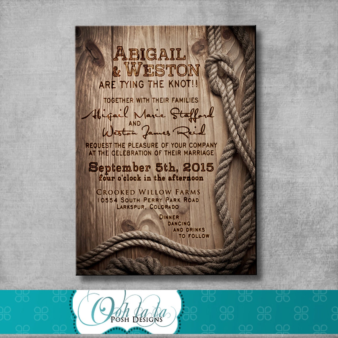 Rustic Wedding Invitation With Matching Response Card DIY - Etsy