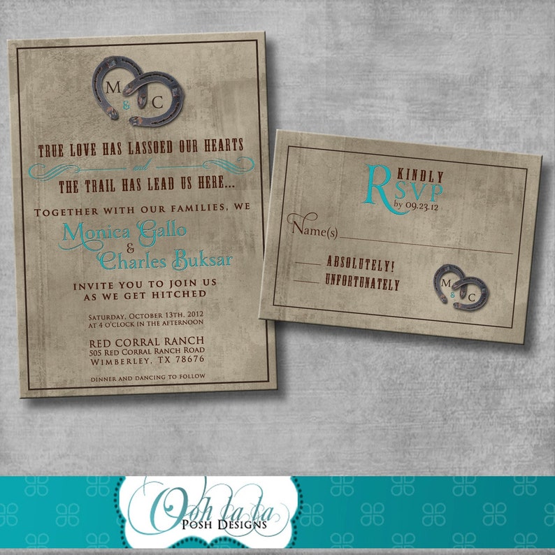 Rustic Charm Wedding Invitation and Matching Response Card - Etsy