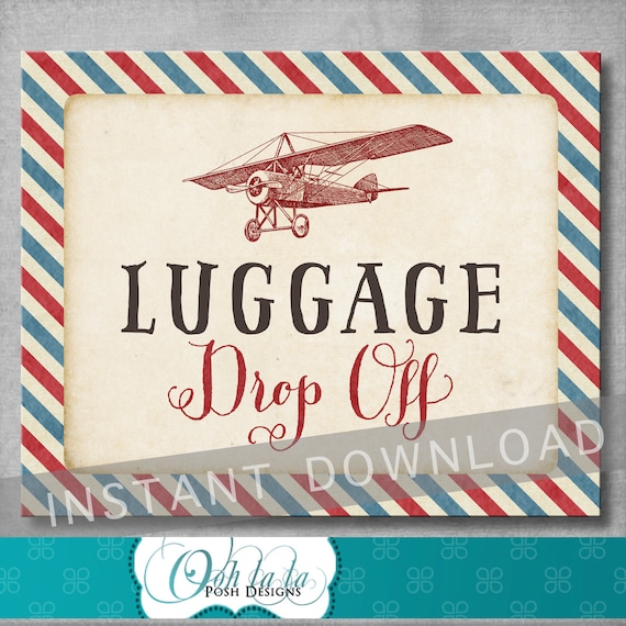 Luggage Drop off Sign 8x10 Inches Vintage Airplane Baby - Etsy