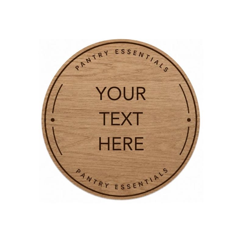 Wooden Style Round Pantry Labels | Herb Spice Jar Organization (instant ...